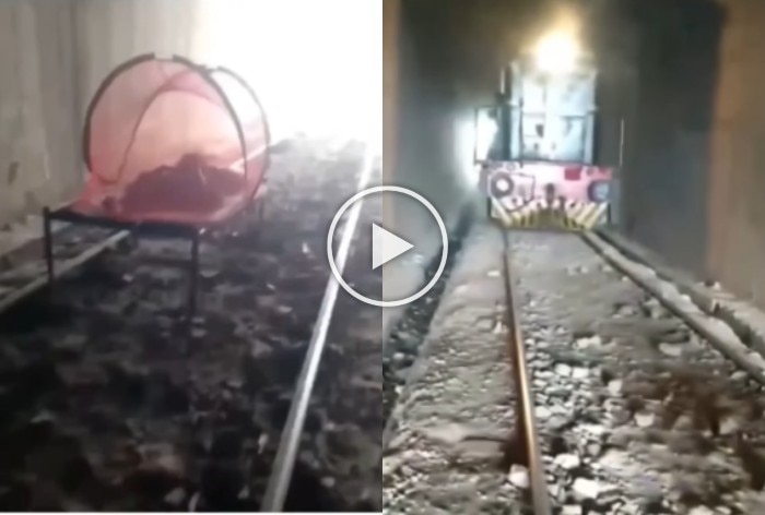 Train Ka Video: पटरी पर मच्छरदानी लगाकर सो गया शख्स, ट्रेन आ गई मगर हिला तक नहीं बंदा | देखें ...