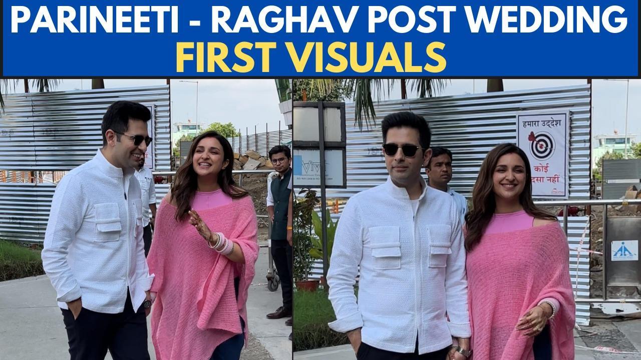 Parineeti-Raghav Wedding Video: Couple Makes First Appearance As Newlyweds | India.com