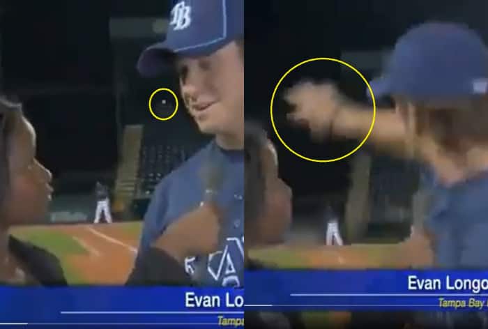 Baseball Player Displays Super-Fast Reflexes To Save Woman Reporter ...