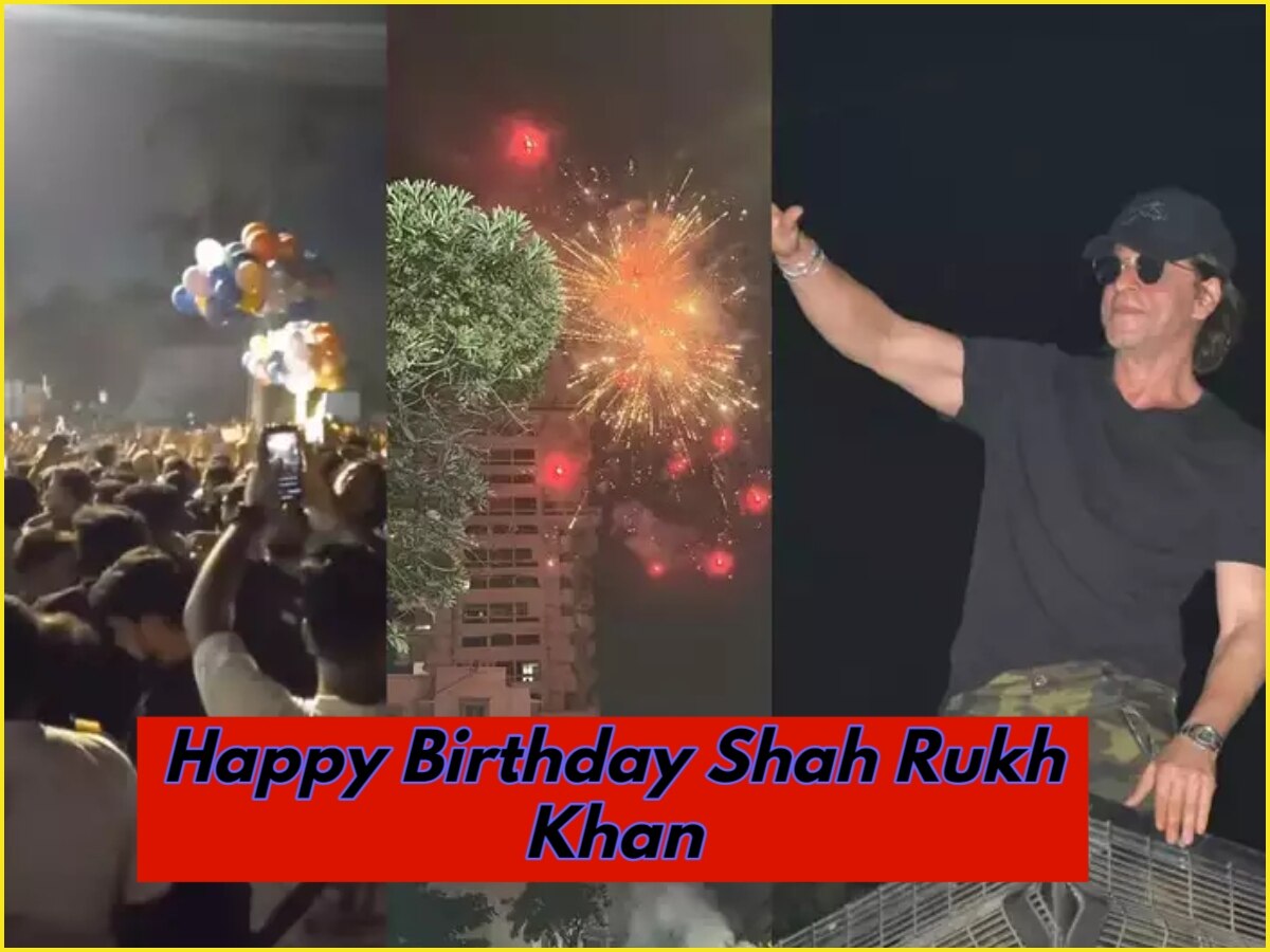 Shah Rukh Khan Birthday: आधी रात मन्नत के बाहर जश्न, किंग खान बोले
