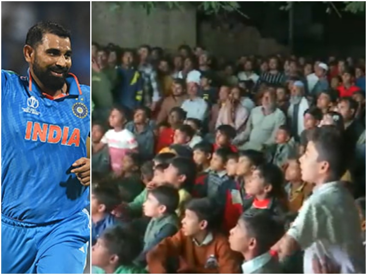 Ind Vs Aus: मोहम्मद शमी के घर के बाहर मैच देखने को उमड़े लोग, विकेट ...