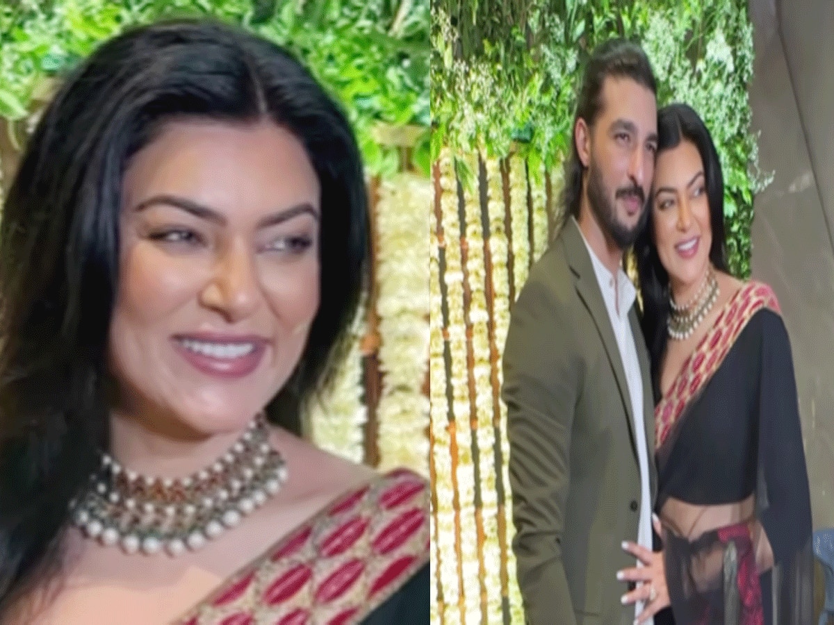 रोहमन शॉल के साथ दिवाली पार्टी में गईं सुष्मिता, एक्ट्रेस का पल्लू ...