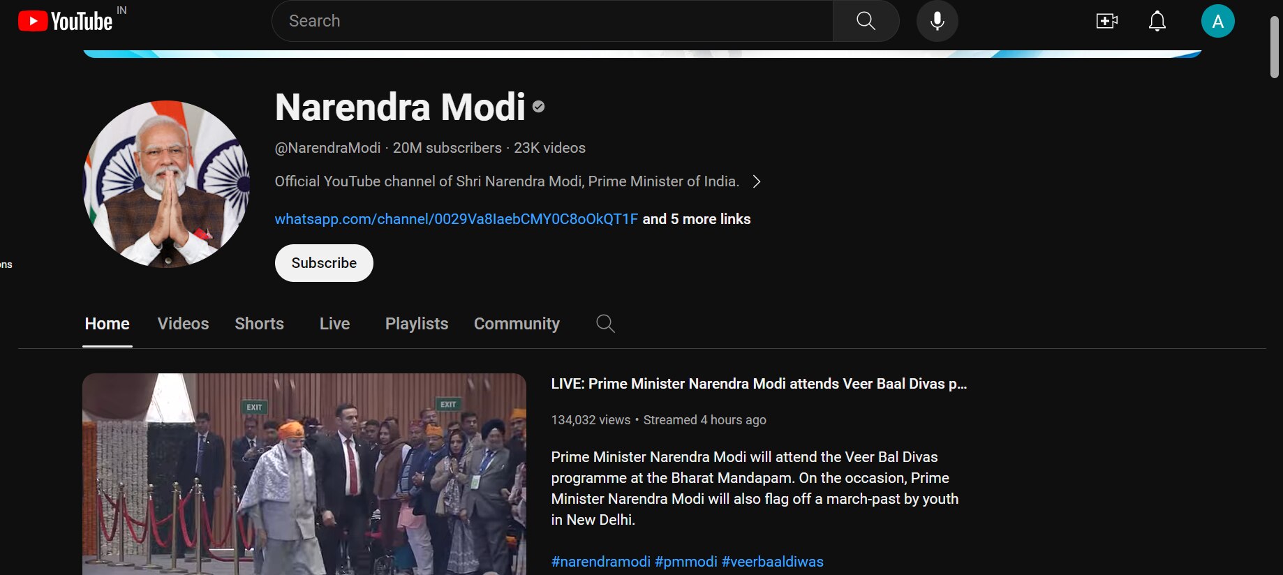 PM Modi Becomes First Global Leader To Reach 20 Million Subscribers on ...