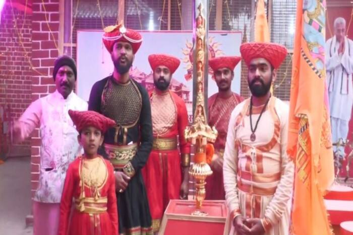 Maharashtra Devotees Offer Giant 7-Foot Sword, Weighing 80 Kg To Ram Lalla