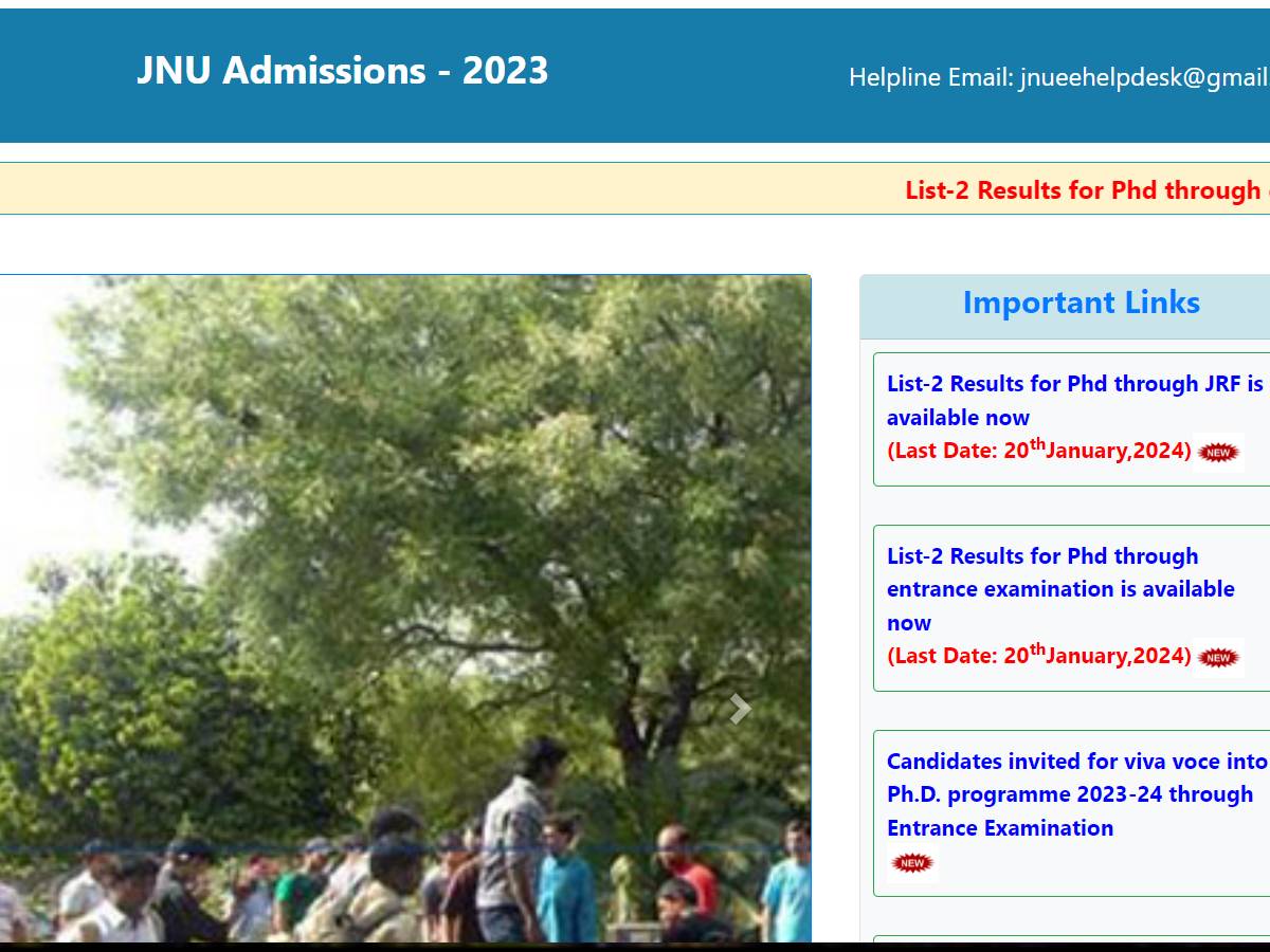 JNU PhD Admission 2024: जेएनयू ने जारी किया PHD एडमिशन के लिए दूसरी ...