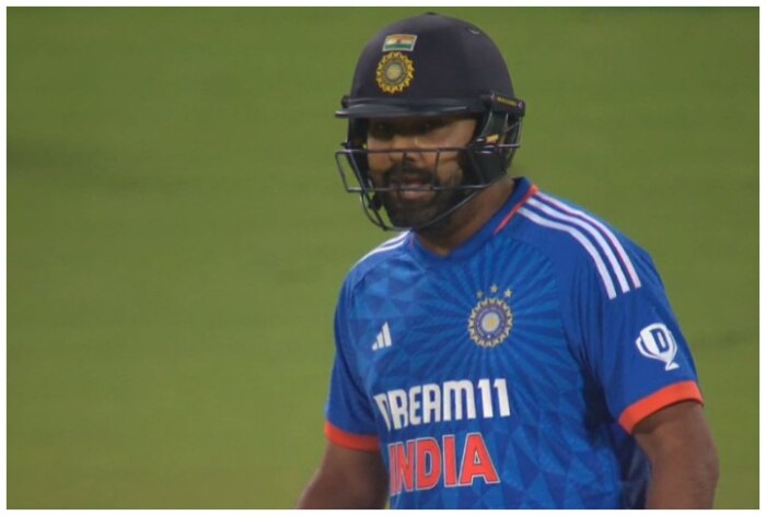 ‘Thigh Pad Diya Kya Pehla Ball?’ Stump Mic Catches Rohit Sharma’s ...