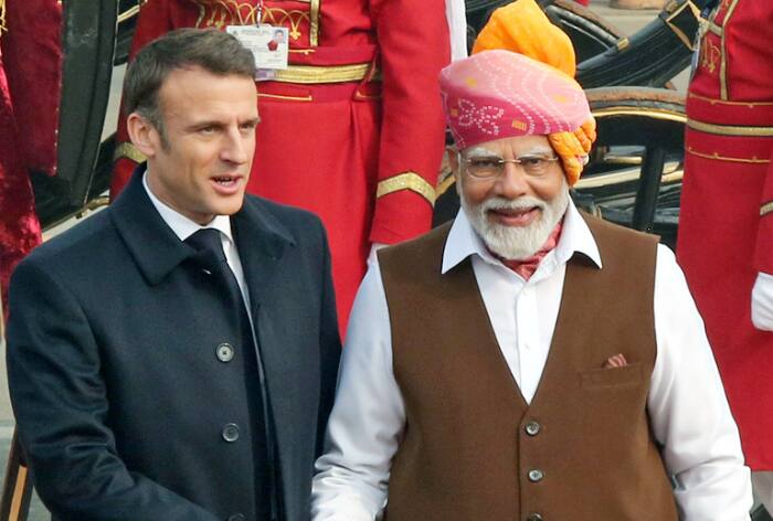 PM Modi And French President Macron Meet Over Tea, Talks On Gaza ...