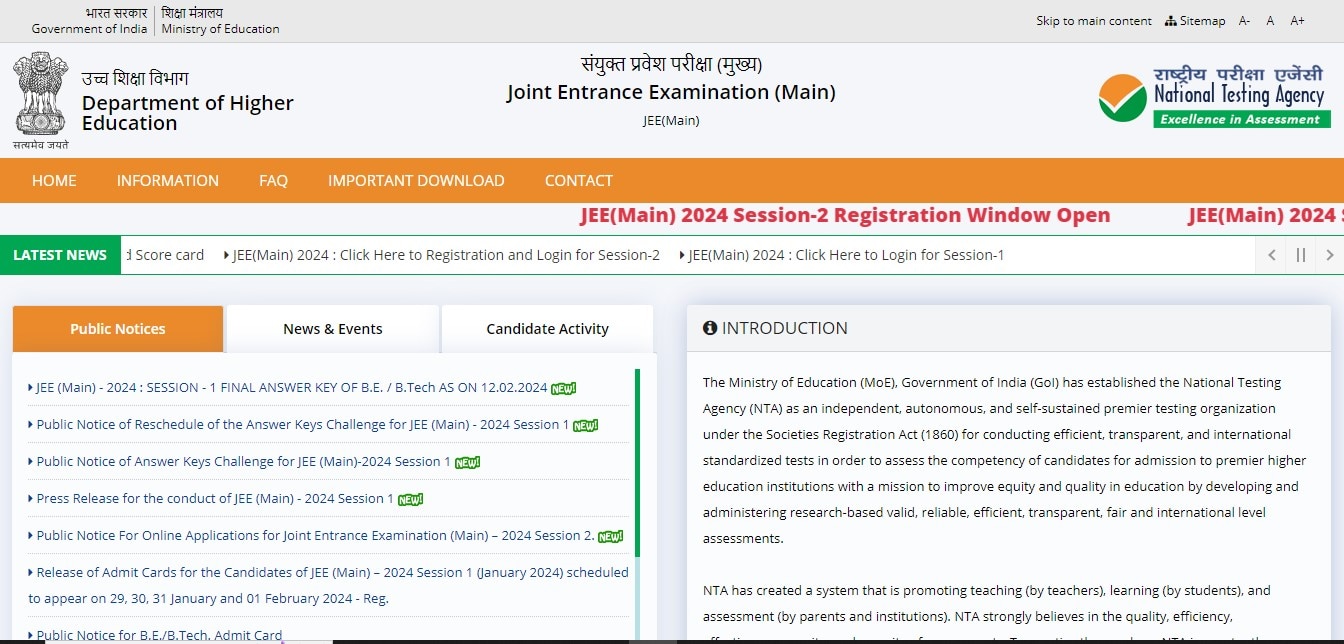 JEE Main 2024 Result: NTA JEE Session 1 Scorecard Link Active at ... JEE Main 2024 Result: NTA JEE Session 1 Scorecard Link Active at ...