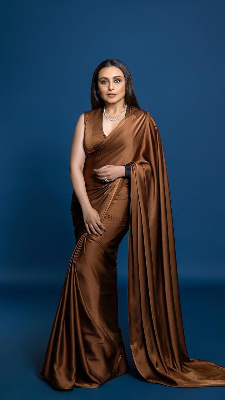 Rani Mukerji Looks Like a Chocolatey Dream in Sabyasachi's Satin Silk Saree