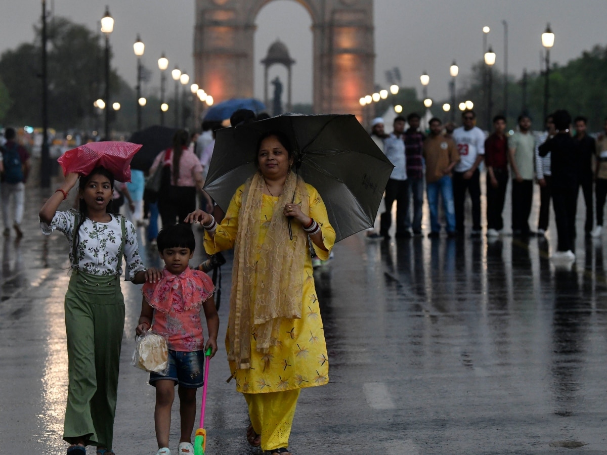 Delhi Weather Update: Rain And Strong Winds Bring Welcome Relief For Residents Amid Scorching Heat