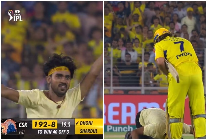 MS Dhoni Fan BREACHES Security at Narendra Modi Stadium in Ahmedabad ...