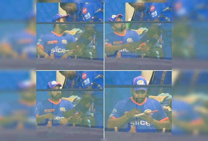 Rohit Sharma GIVING Autograph to His MI Teammate Romario Shephard ...
