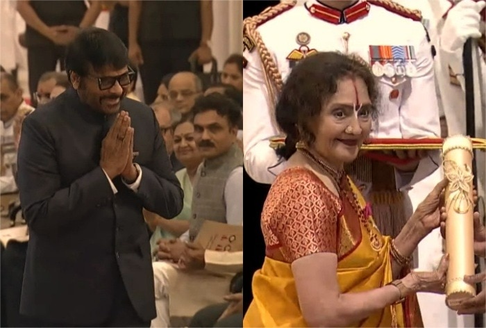 Megastar Chiranjeevi, Veteran Actor Vyjayanthimala Conferred With Padma Vibhushan