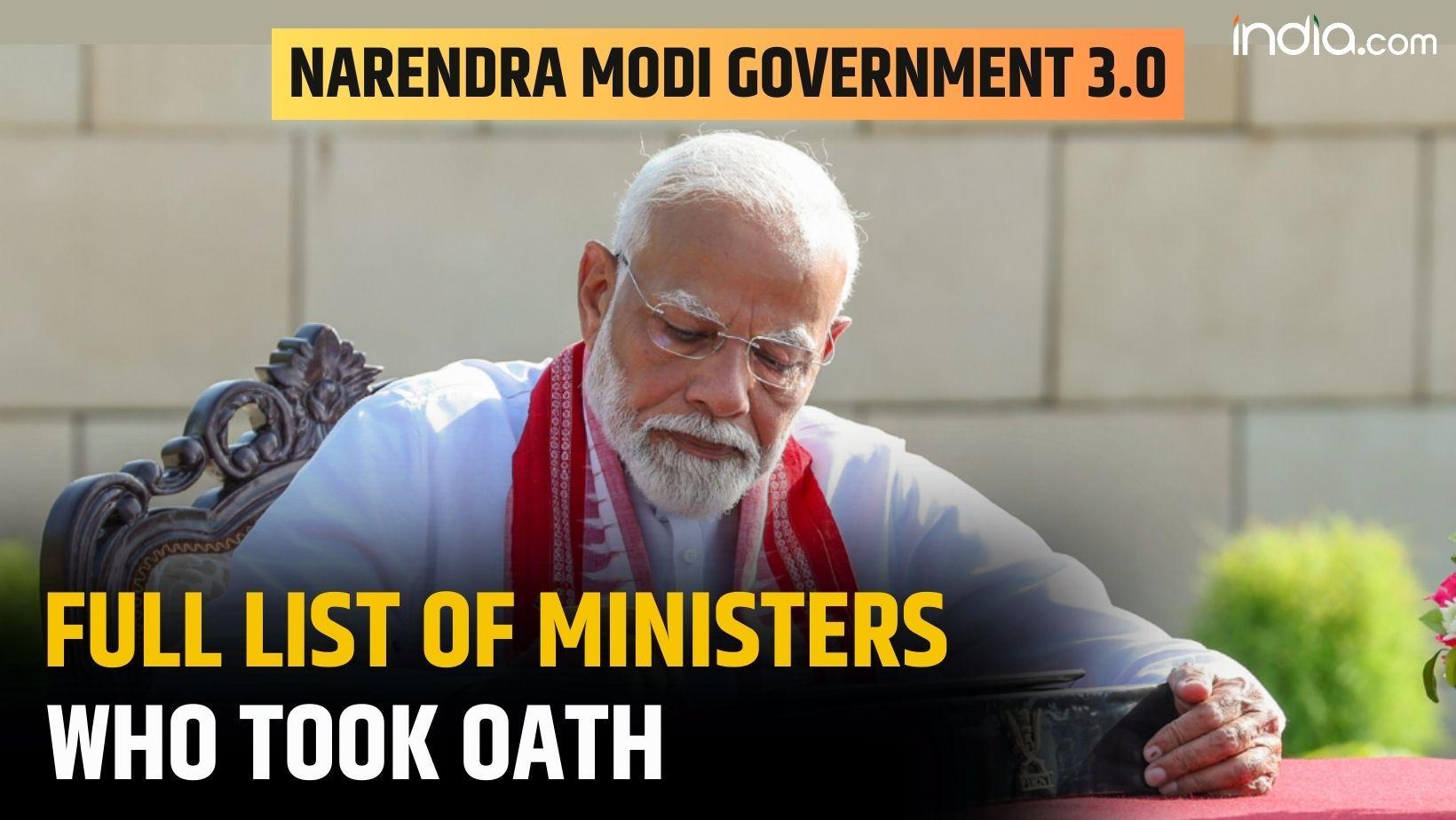 Narendra Modi government 3.0: Full list of ministers who took oath ...
