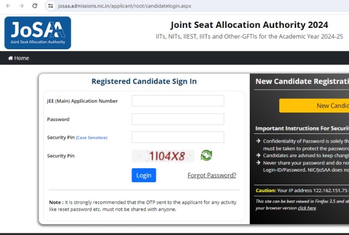 JoSAA 2024 Counselling Mock Seat Allocation-1 to Release on This Day; How to Check