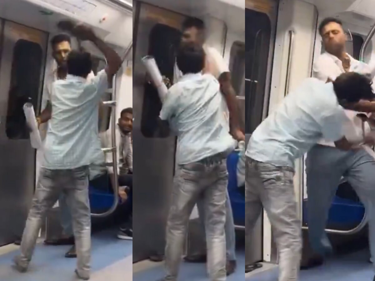 Metro Ka Video : अब दिल्ली मेट्रो के अंदर चली चप्पल और झापड़, दो ...