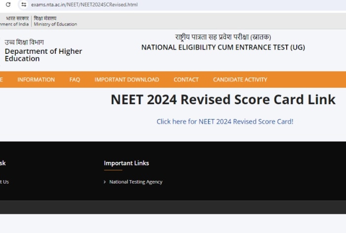 NEET UG Result 2024(DECLARED); Check NTA NEET Revised Scorecard at ... NEET UG Result 2024(DECLARED); Check NTA NEET Revised Scorecard at ...