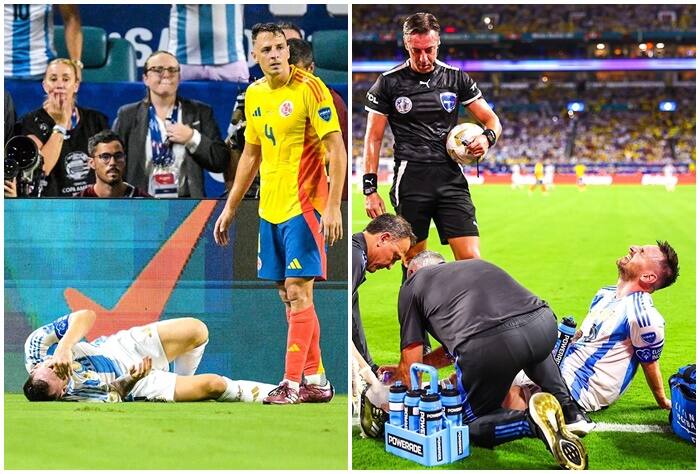 Lionel Messis NASTY Injury During Argentina vs Colombia Copa America ...