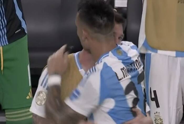 Lautaro Martinez HUGS Lionel Messi After His Goal During Copa America ...