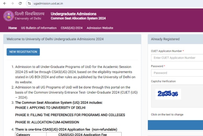 DU Phase 2 CSAS Registration Begins on du.ac.in; Check Simulated Rank ...