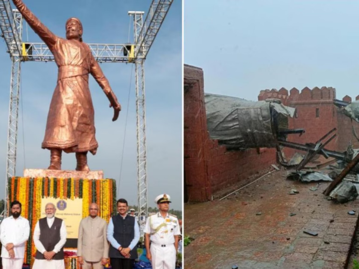 Shivaji Maharaj Statue Inaugurated by PM Modi Collapses in Maharashtra ...