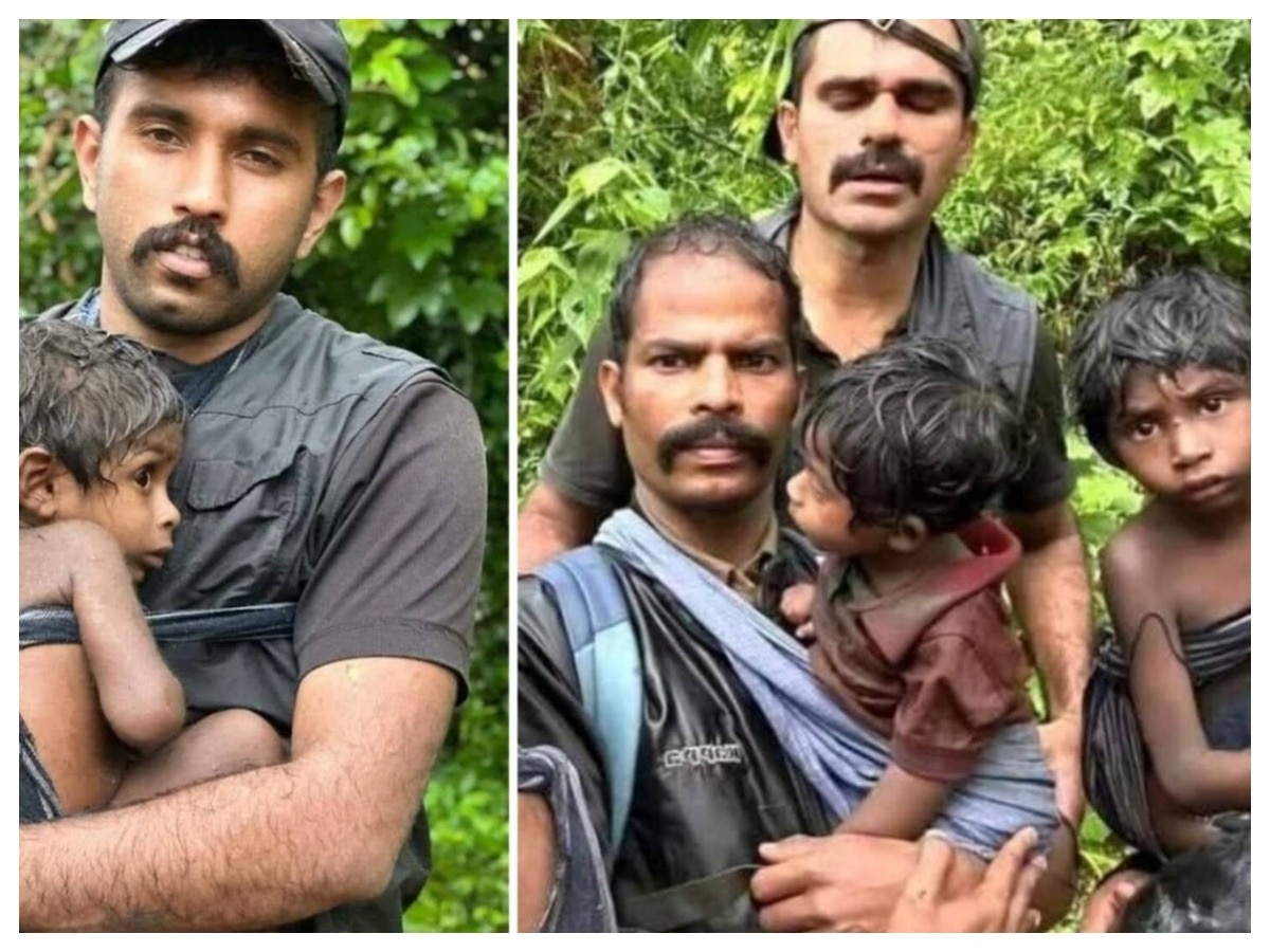 Wayanad Landslide: जंगल में फंसे आदिवासी परिवार के लिए फरिश्ता बने वन ...