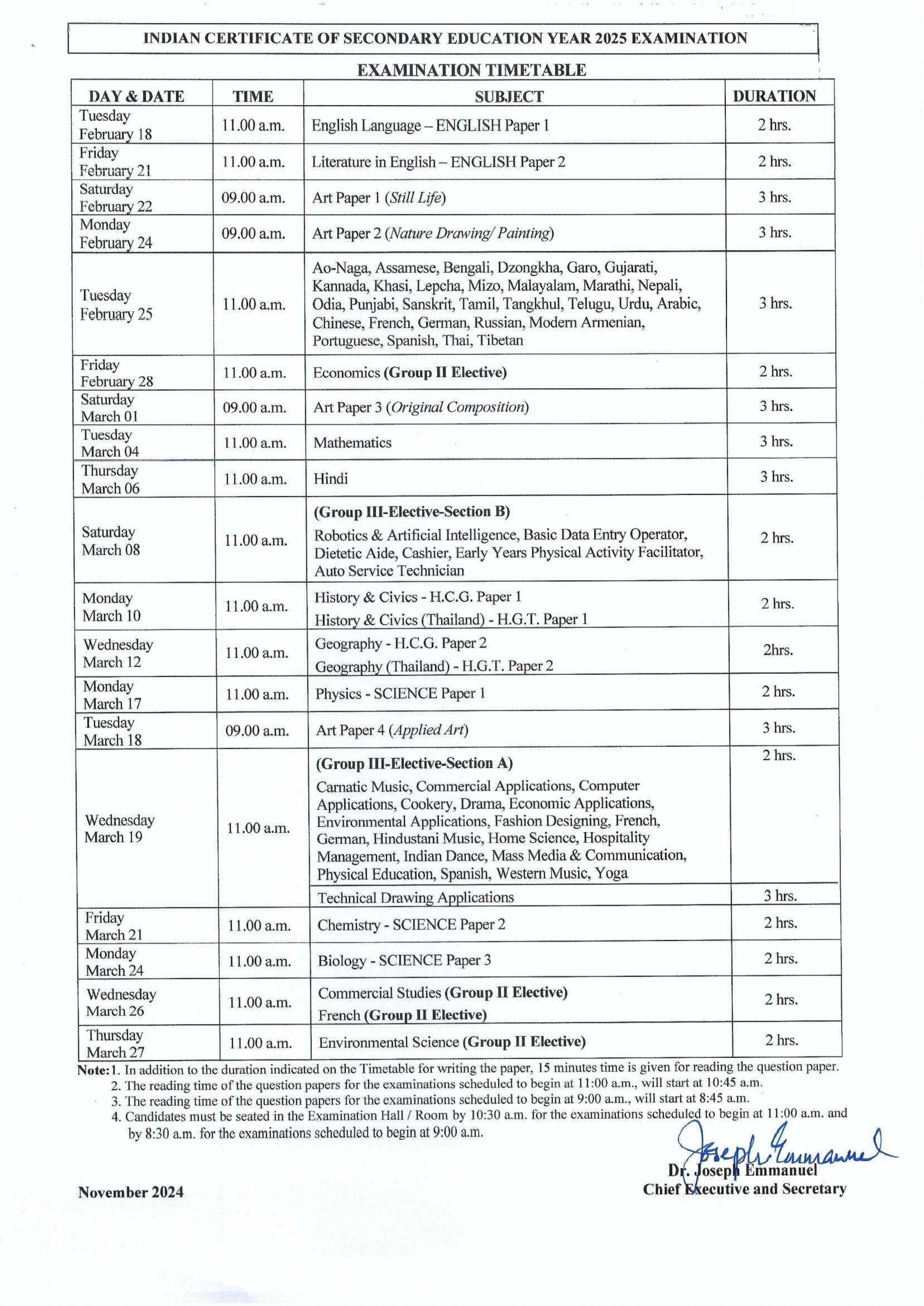 ICSE datesheet 2025 released! Class 10 board exam to begin from ...