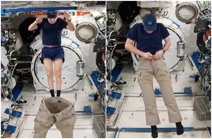 How does astronauts wear pants in universe? Watch viral videos