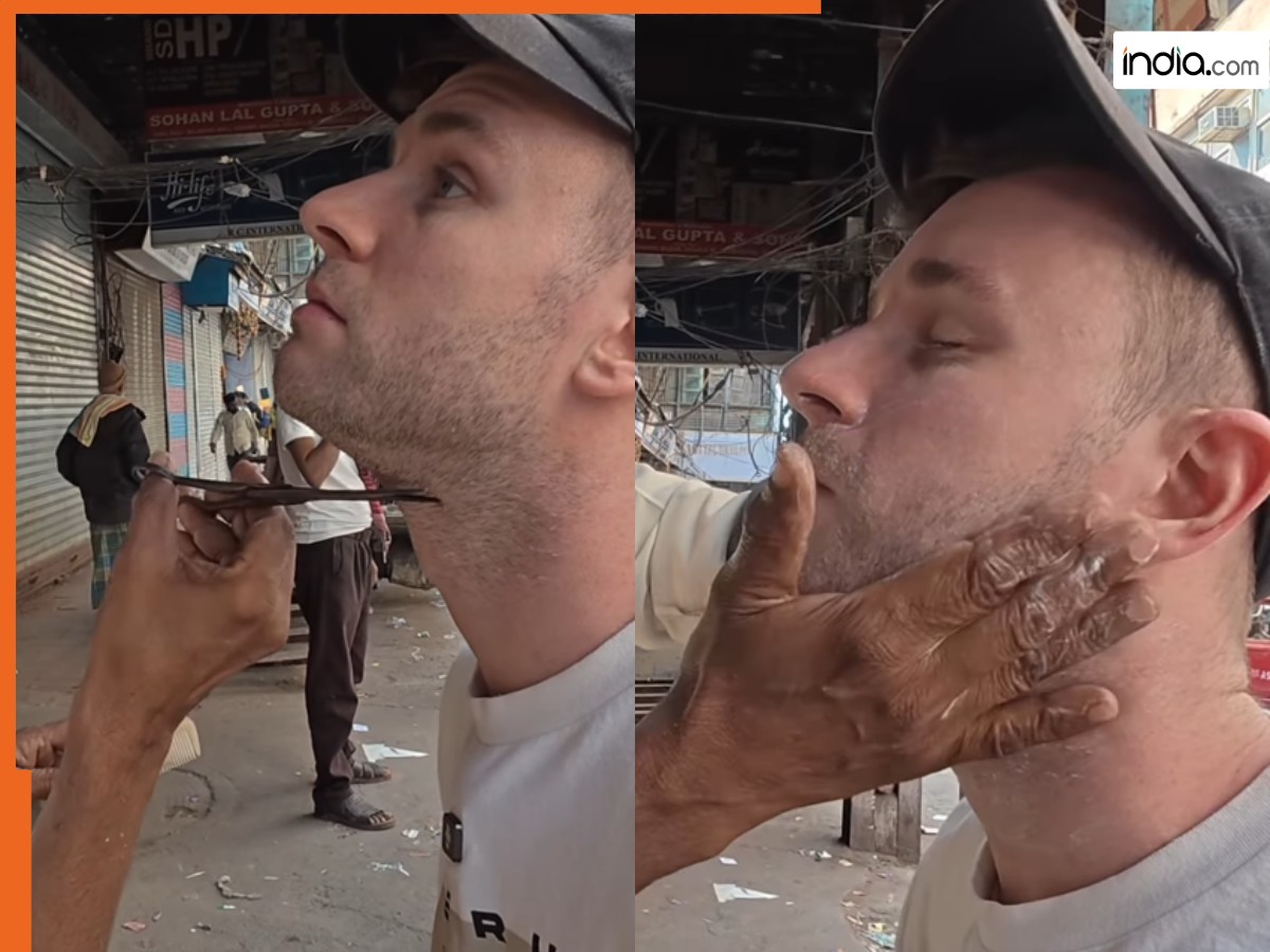 Angrez Ka Video: सड़क किनारे बैठे नाई से अंग्रेज ने बनवाई दाढ़ी, फिर जो ...