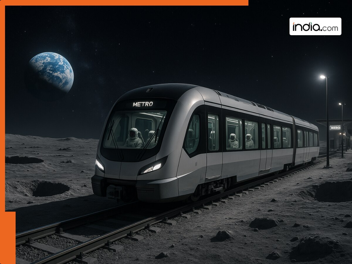 अगर चांद पर चलाई जाए मेट्रो तो कैसा होगा नजारा, AI ने बनाई तस्वीरें