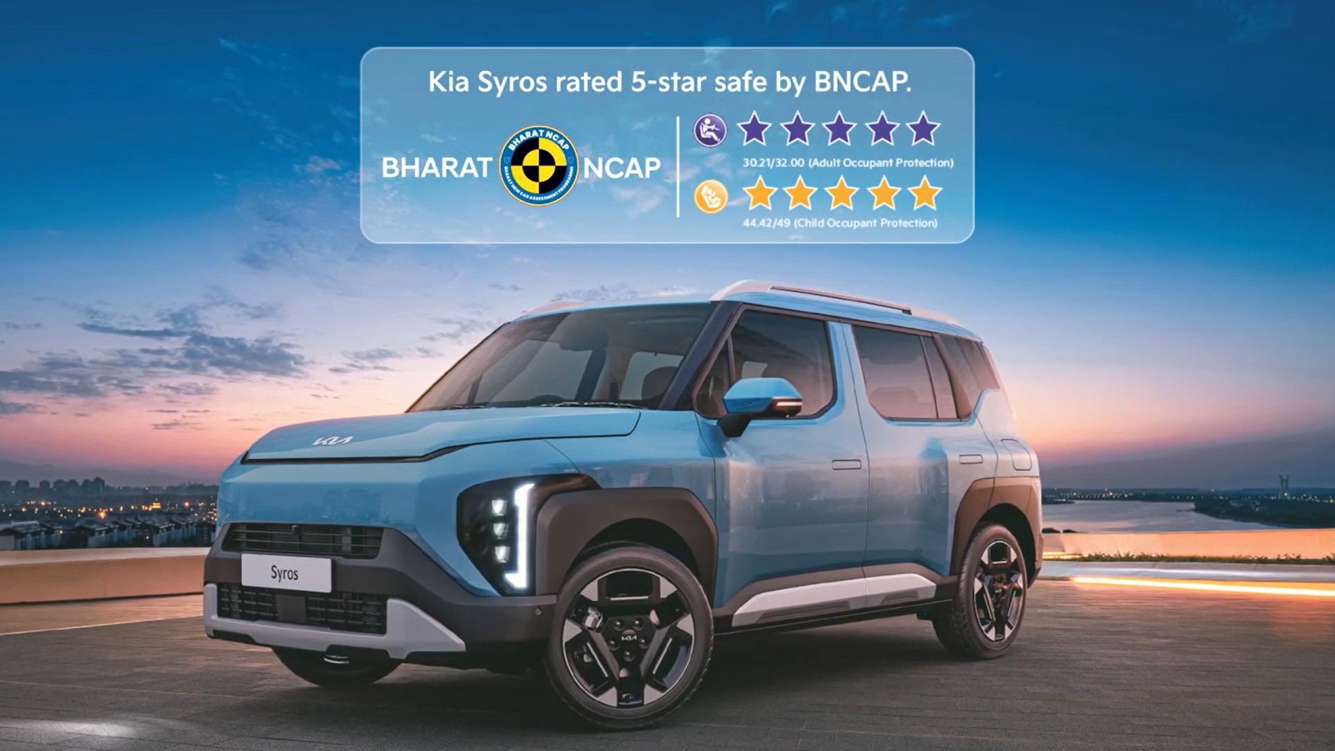 Kia Syros Secures 5-Star BNCAP Safety Rating for Adult and Child Protection