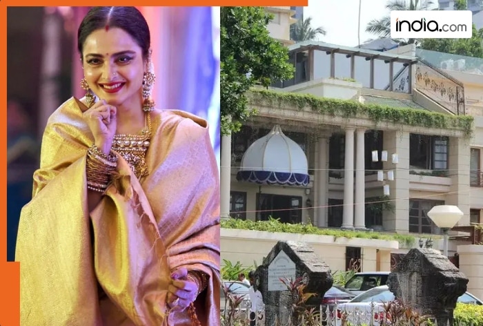 Inside Rekha Luxurious Rs 100 crore house 'Basera': Patterned wallpapers, Nawabi decor, handloom ...