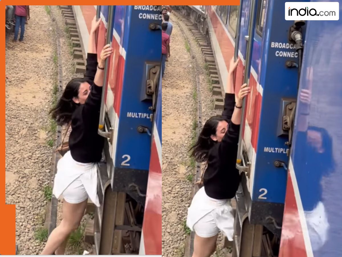 Viral Video: रील के चक्कर में चलती ट्रेन के दरवाजे से गिरी लड़की, वायरल ...