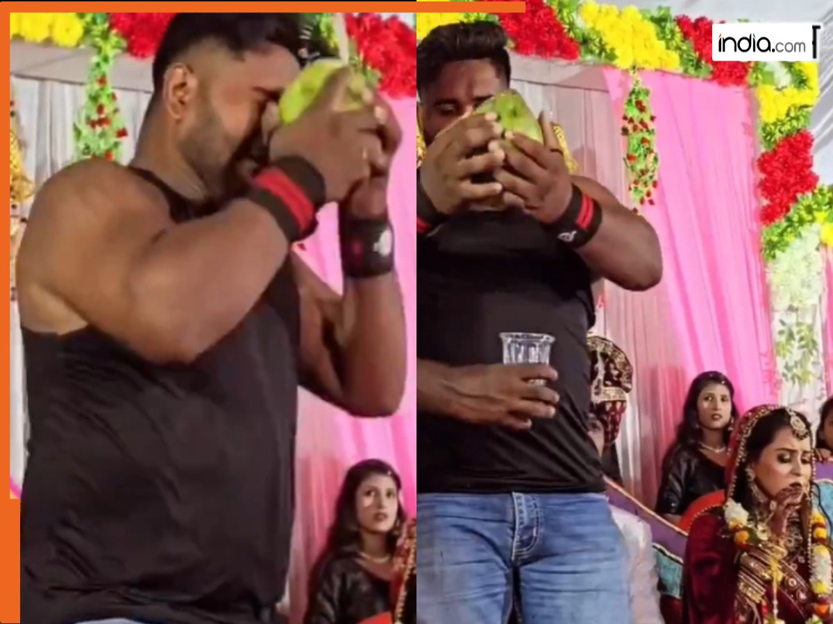 Pehalwan Ka Video: दुल्हन के सामने सिर से नारियल फोड़ने लगा पहलवान, तभी ...