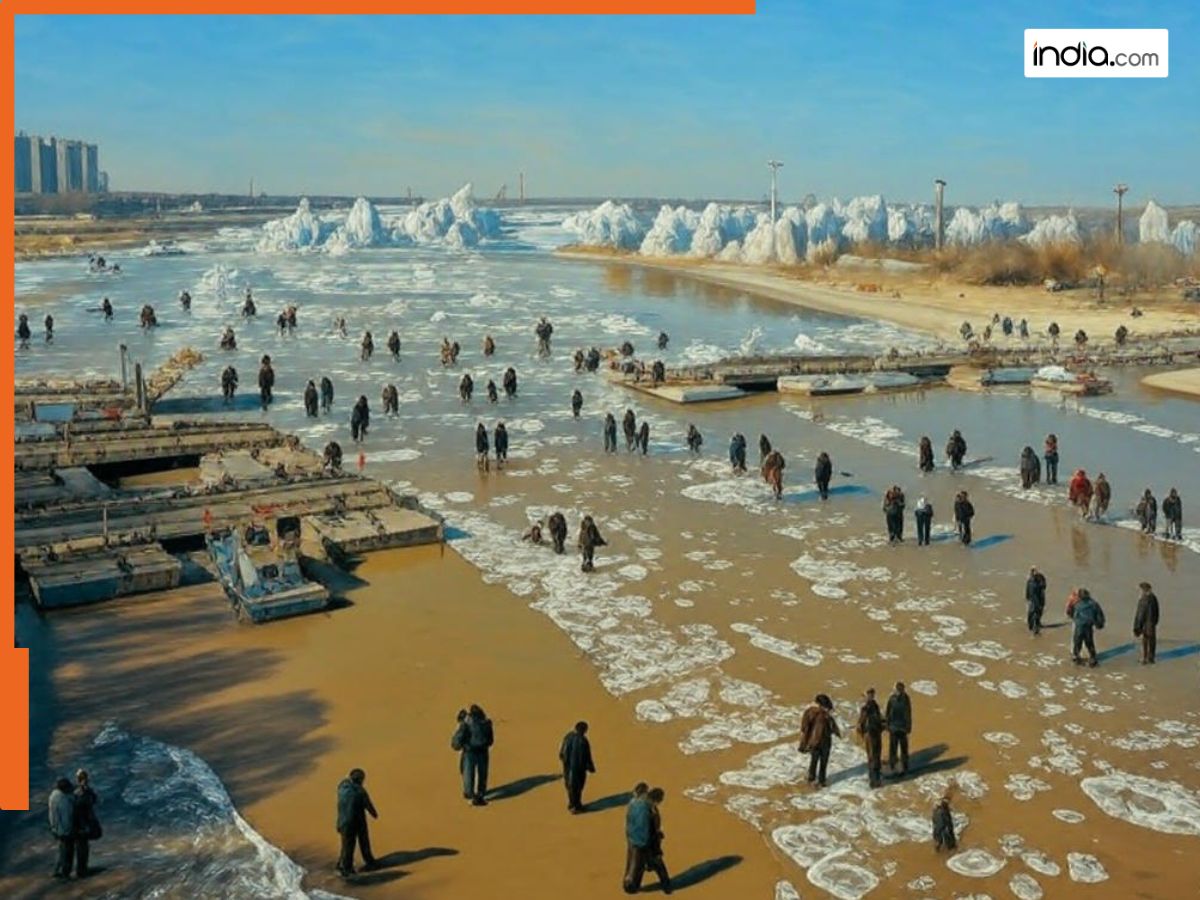 ये क्या हो रहा है...नदी में लगा 'जाम', रुक गया पानी का बहाव, देखकर ...