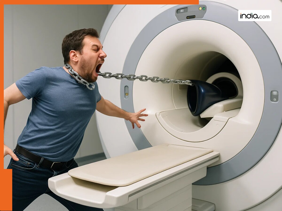 लापरवाही पड़ी भारी! MRI मशीन के पास मेटल चेन पहनकर चला गया शख्स, फिर जो ...
