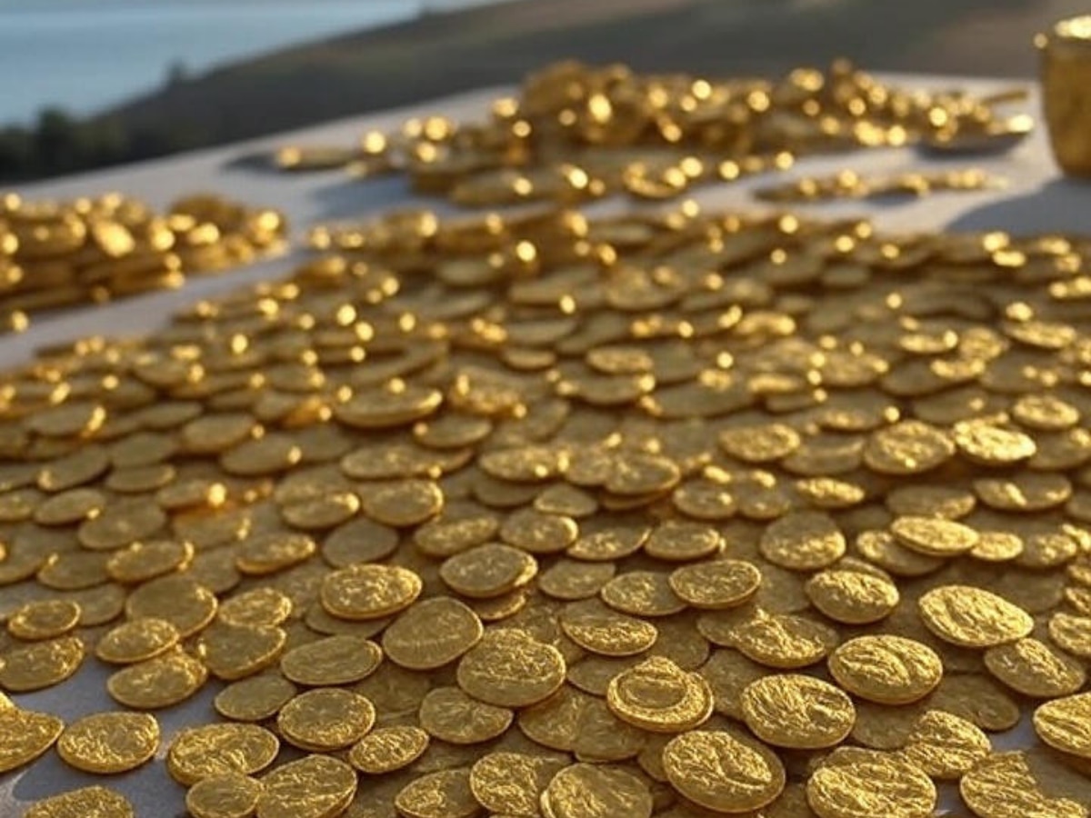 एक के बाद एक निकलते गए सोने के सिक्के और गहने, लगा ढेर... समंदर के पास ...