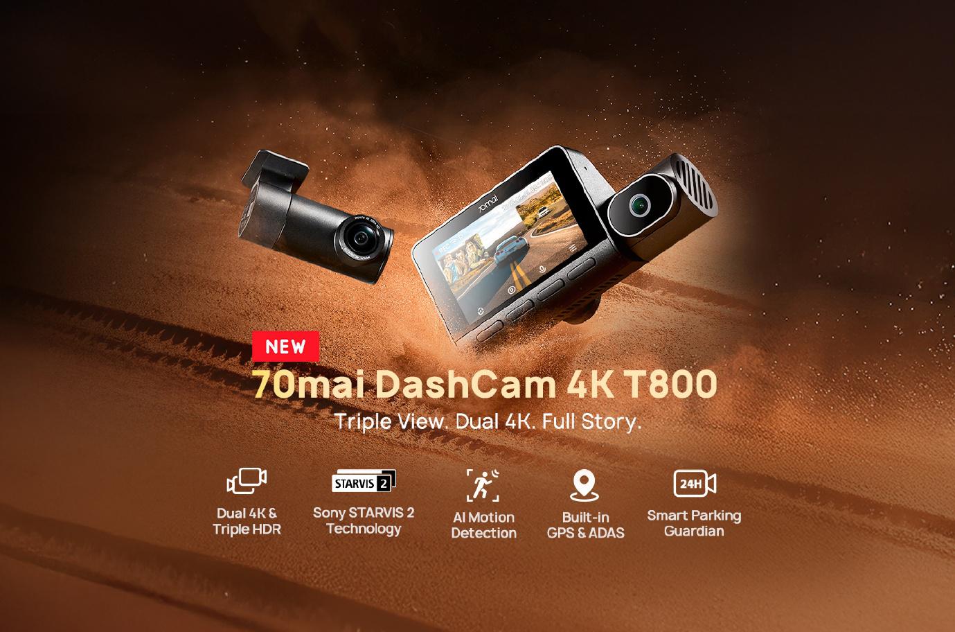 70mai Launches 4K T800-Industry-First Three-Channel Dual-4K Dash Cam
