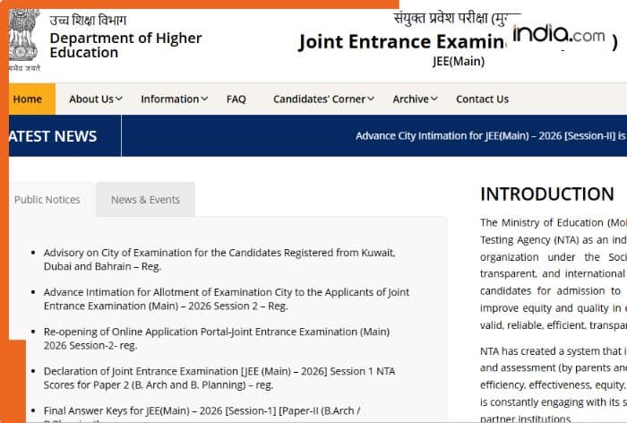 JEE Main 2026 Admit card LIVE: NTA JEE hall ticket for Session 2 at ...