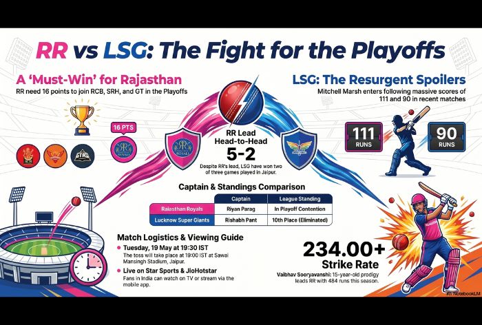RR vs LSG Live Streaming Info, IPL 2026 Match: When, Where, How to Watch