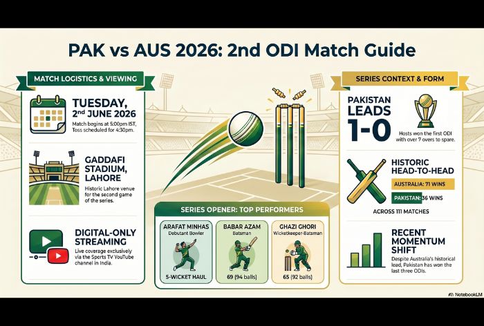 PAK vs AUS 2026 Live Streaming Info, 2nd ODI: When, Where, How to Watch